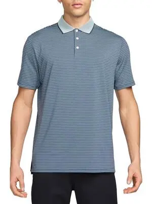 Nike Tour Dri-fit Stripe Golf Polo - Midnight Navy/pale Ivory