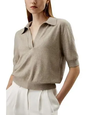 Lilysilk Ultrafine Merino Wool Polo - Camel