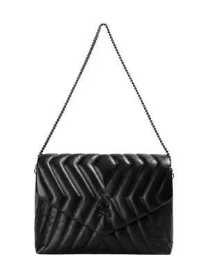 SCALPERS Quilted Leather Shoulder Bag - Black