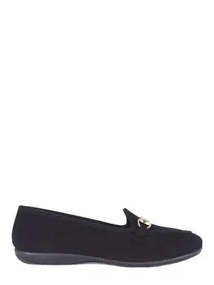 MENINA STEP Royal Suede Buckle Slipper - Black