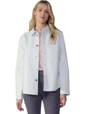 FURNIQ UK Frankie Leather Shirt Jacket - White