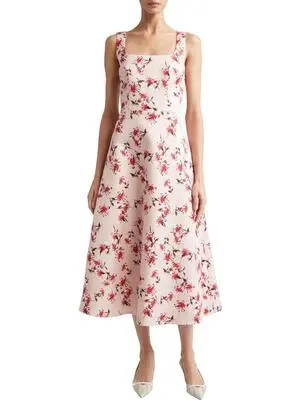 EMILIA WICKSTEAD Shiloh Floral Faille Midi Dress