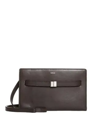 TOTEME Belted Leather Crossbody Bag - Bark
