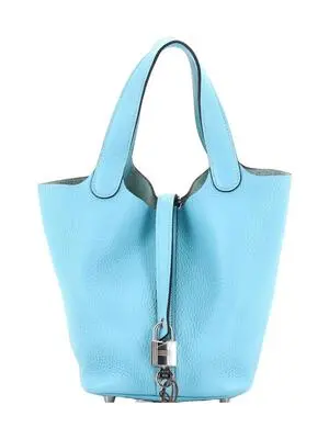 Hermès Picotin Lock Bag Clemence Pm Blue