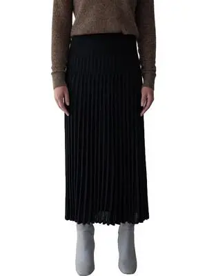 SSKEIN Soleil Midi Skirt Black