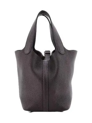 Hermès Picotin Lock Bag Clemence Pm Brown