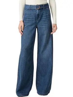 Paige Cameron High-waist Wide-leg Belted Jeans - Altitude