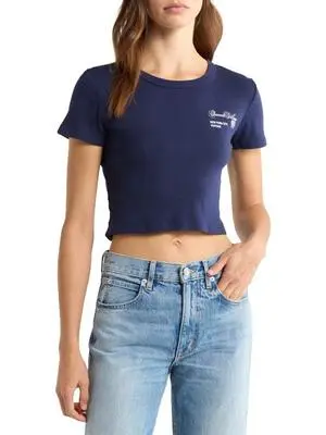 PACSUN Queens Village Graphic Baby Tee - Navy