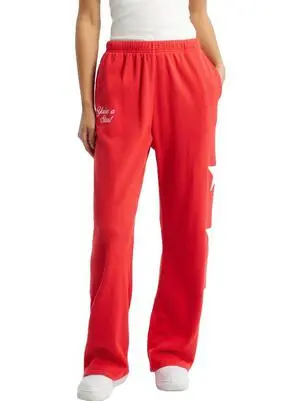 THE MAYFAIR GROUP Waffle Knit Graphic Sweatpants - Red