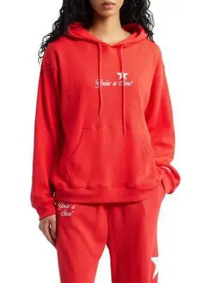 THE MAYFAIR GROUP Waffle Knit Graphic Hoodie - Red