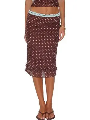 TIGER MIST Amara Polka Dot Skirt - Blue Polka Dot