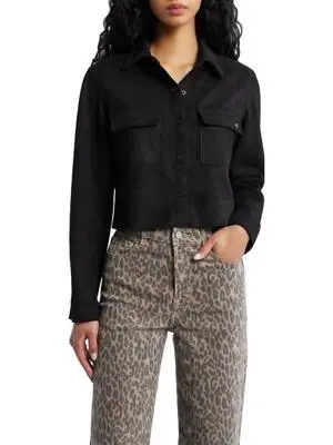 HIDDEN JEANS Shrunken Snap-up Shirt - Black