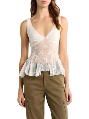 PACSUN Romee Lace Tank White