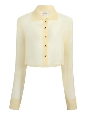 Khaite Jasen Top In Organza - Pale Yellow