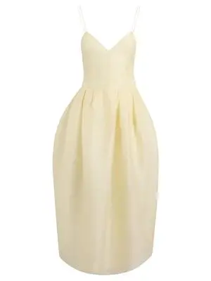 Khaite Colette Midi Dress - Pale Yellow