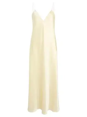 Khaite Taja Slip Dress - Pale Yellow