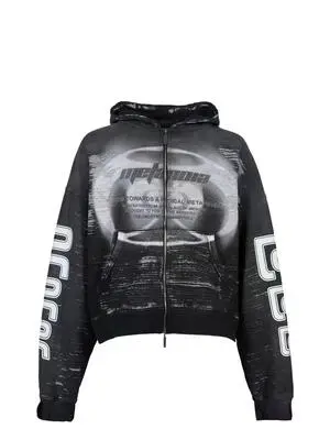 RRR123 Graphic Zip Hoodie - Black