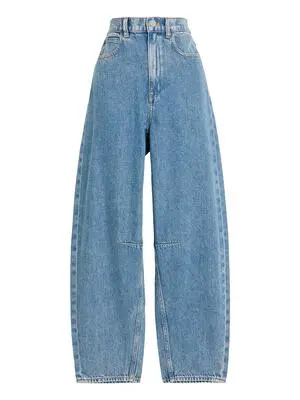 Theory High-rise Barrel-leg Jeans - Light Denim