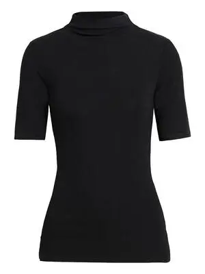 Theory Stretch-Jersey Turtleneck Top Black