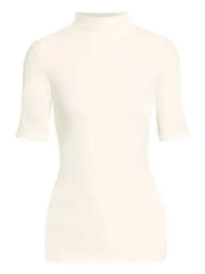Theory Stretch-jersey Turtleneck Top - Ivory