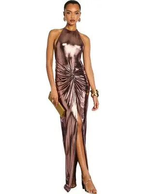 Retrofete Anida Gown Metallic Rose Gold