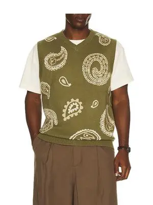 MALBON Paisley Sweater Vest - Olivine