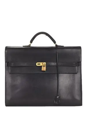 FWRD RENEW Hermes Box Kelly Depeche 38 Briefcase - Noir