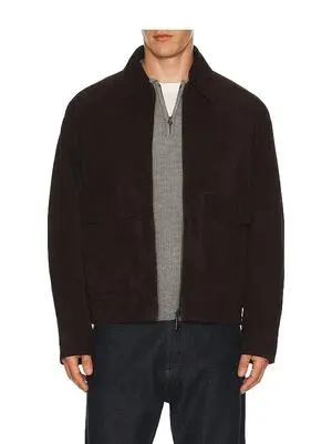 Theory Reece Aviator Bomber Jacket - Brownwood