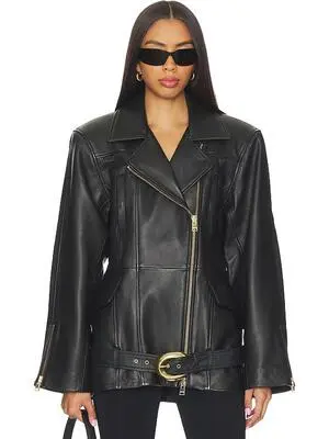 LAMARQUE Venetia Leather Jacket - Black
