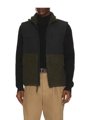 Polo Ralph Lauren Bonded Hi-pile Full Zip Hybrid Vest - Olive & Black