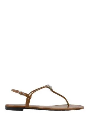 GIUSEPPE ZANOTTI Maeeve Rhinestone Thong Sandals - Brown