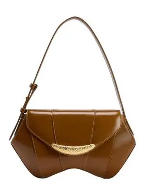 GIUSEPPE ZANOTTI Compact Leather Shoulder Bag - Brown