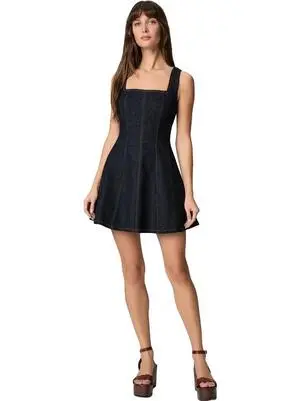 Paige Perla Mini Fit & Flare Dress - Denim