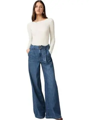 Paige Cameron Wide Leg Jean - Denim