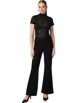 Paige Marlow Skimmer Flare Jean - Black