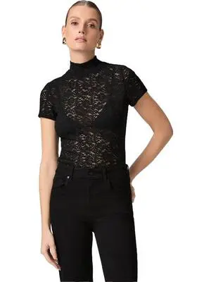 Paige Lace Tee - Black