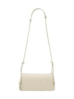 Bottega Veneta Nappa Leather Crossbody Bag Beige