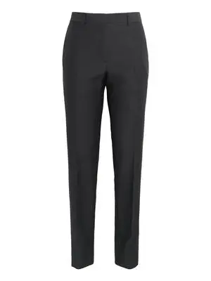 Brioni Wool-silk Slim Trousers - Black