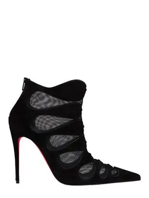 CHRISTIAN LOUBOUTIN Circus Max Suede And Mesh Ankle Boots - Black