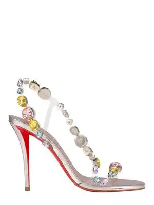 CHRISTIAN LOUBOUTIN Rosa Z Calf Leather Jewel-Detail Heeled Sandals