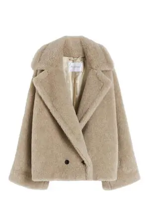 Max Mara Alpaca, Cashmere, And Silk Teddy Jacket - Beige