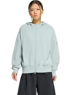 Adidas Soft Lux Full-zip Hoodie - Wonder Sage
