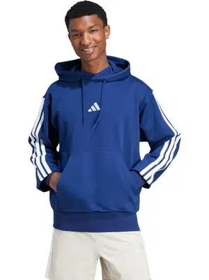 Adidas Essentials 3-stripes Fleece Hoodie - Dark Blue / White