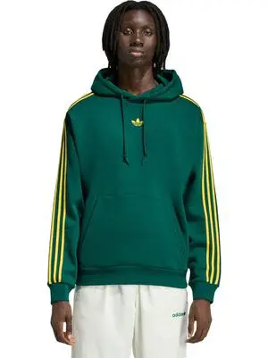 Adidas Tipped Stripes Hooded Sweatshirt - Collegiate Green