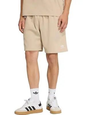 Adidas Trefoil Essentials 7-inch Fleece Shorts - Stone Khaki