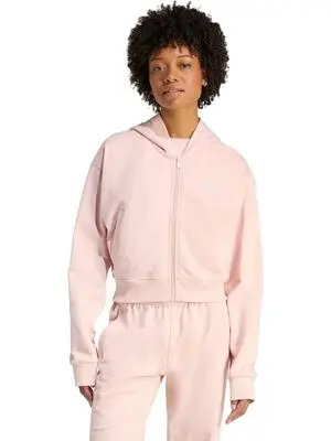 Adidas Essentials French Terry Cropped Zip Hoodie - Sandy Pink