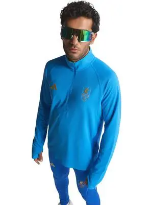 Adidas Boston Marathon 2026 1/2 Zip Longsleeve Shirt - Lucid Ray Blue