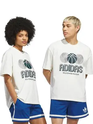 Adidas World Wide Hoops Global Basketball Tee - Off White