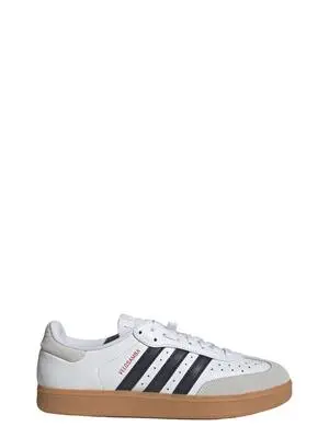 Adidas Velosamba Leather Cycling Shoes - Cloud White / Dark Blue / Pure Ruby