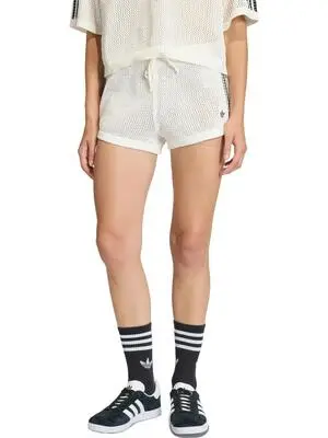 Adidas Knitted Crochet Shorts - Off White